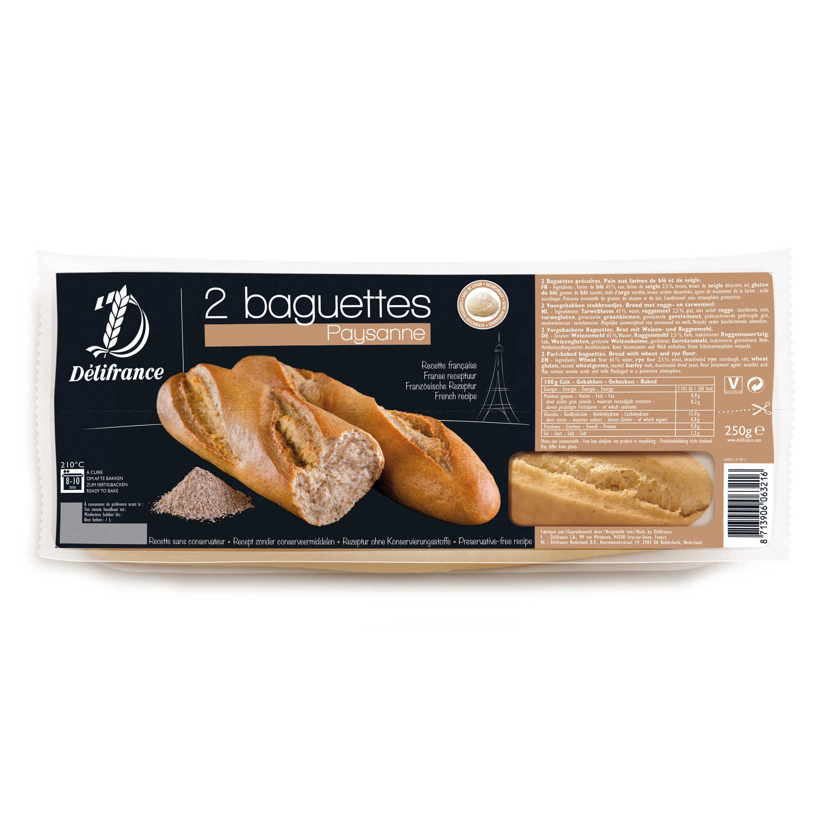 Délifrance | Stokbroden | Paysanne | 2 x 125 gr | Delhaize