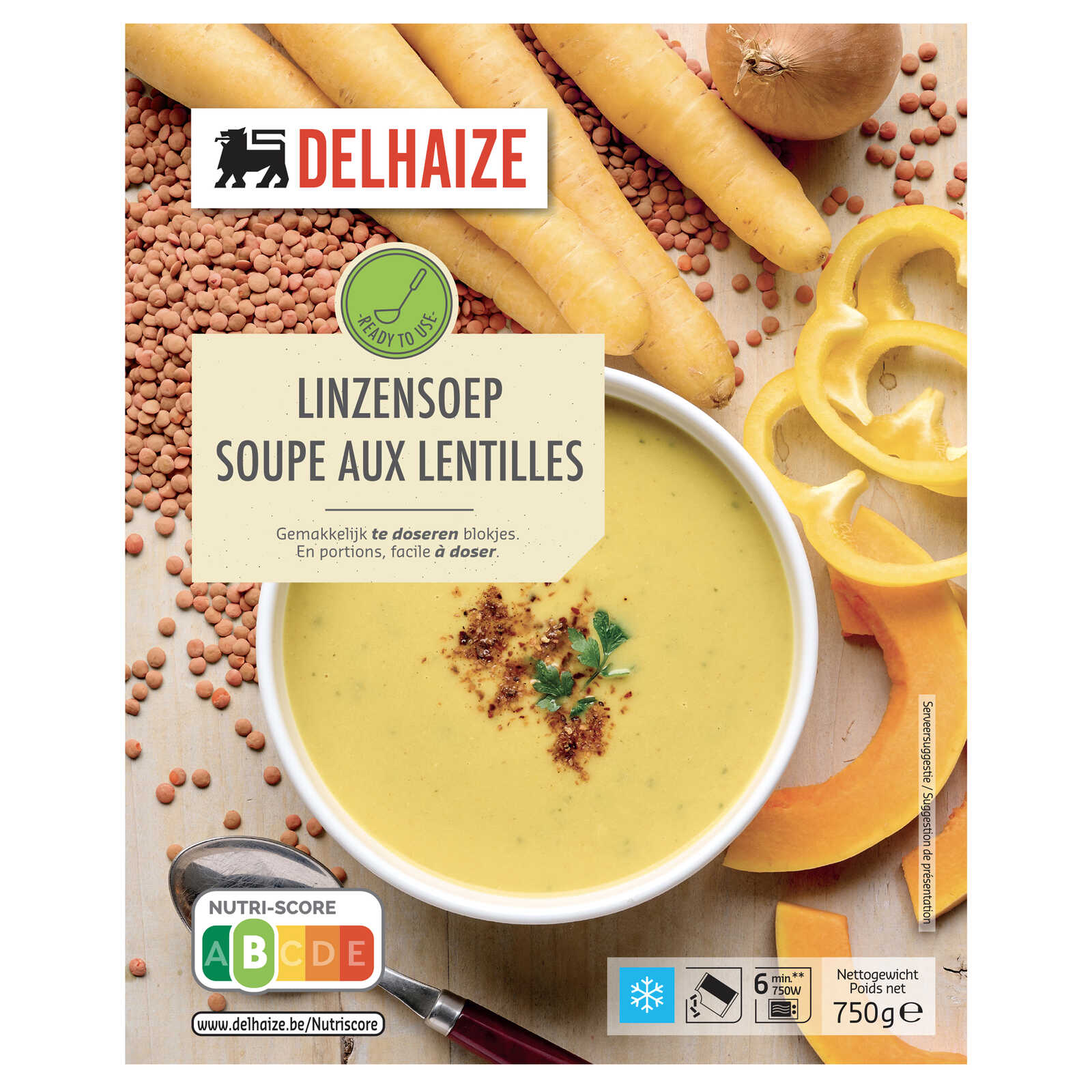 Delhaize | Soep | Linzen | 750 gr | Delhaize