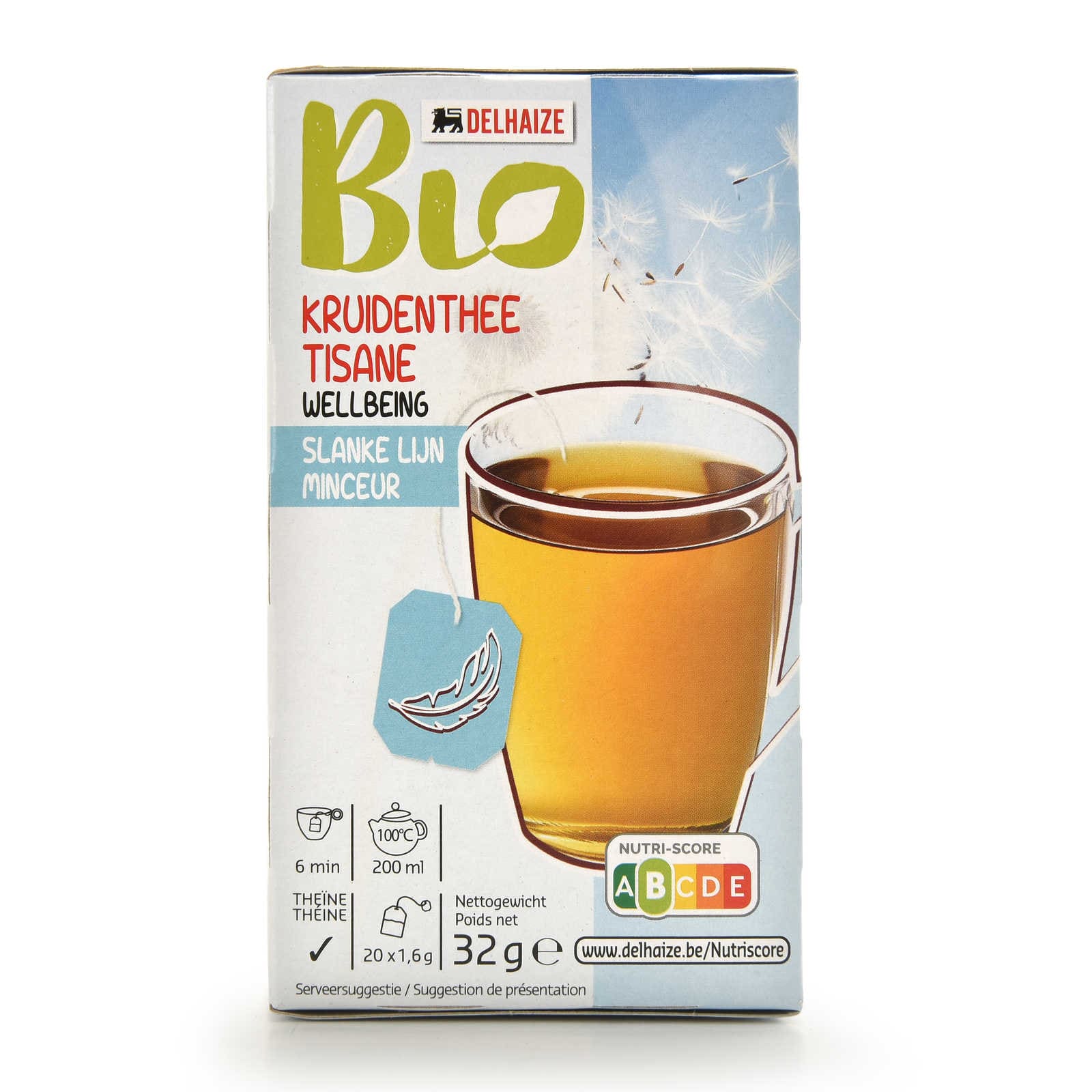 Delhaize | Bio | Kruidenthee | Slanke lijn | Zakjes | Bio | 20 x 1,6 gr ...