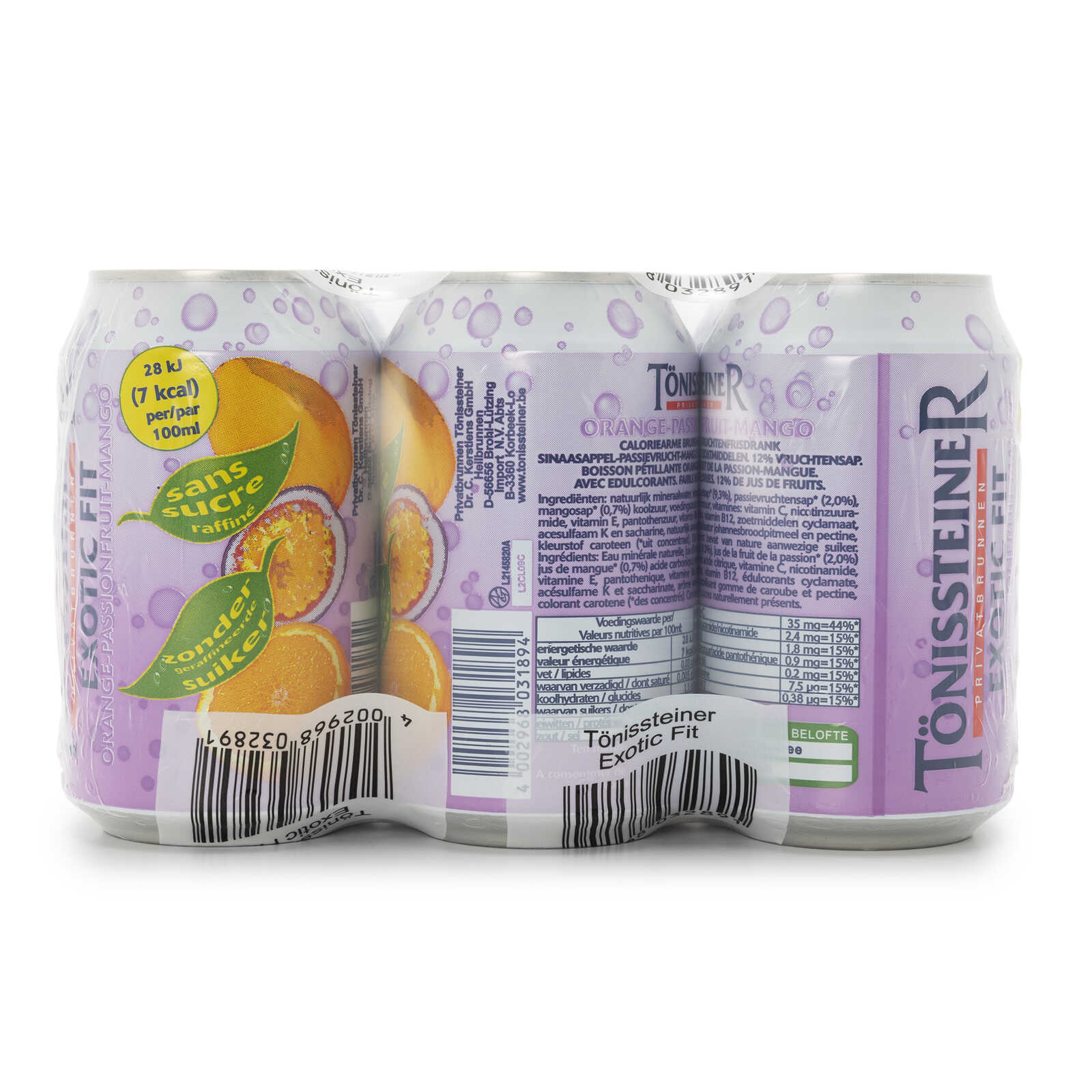 Tönissteiner | Limonade | Exotic Fit | Cannette | 6 x 33 cl | Delhaize