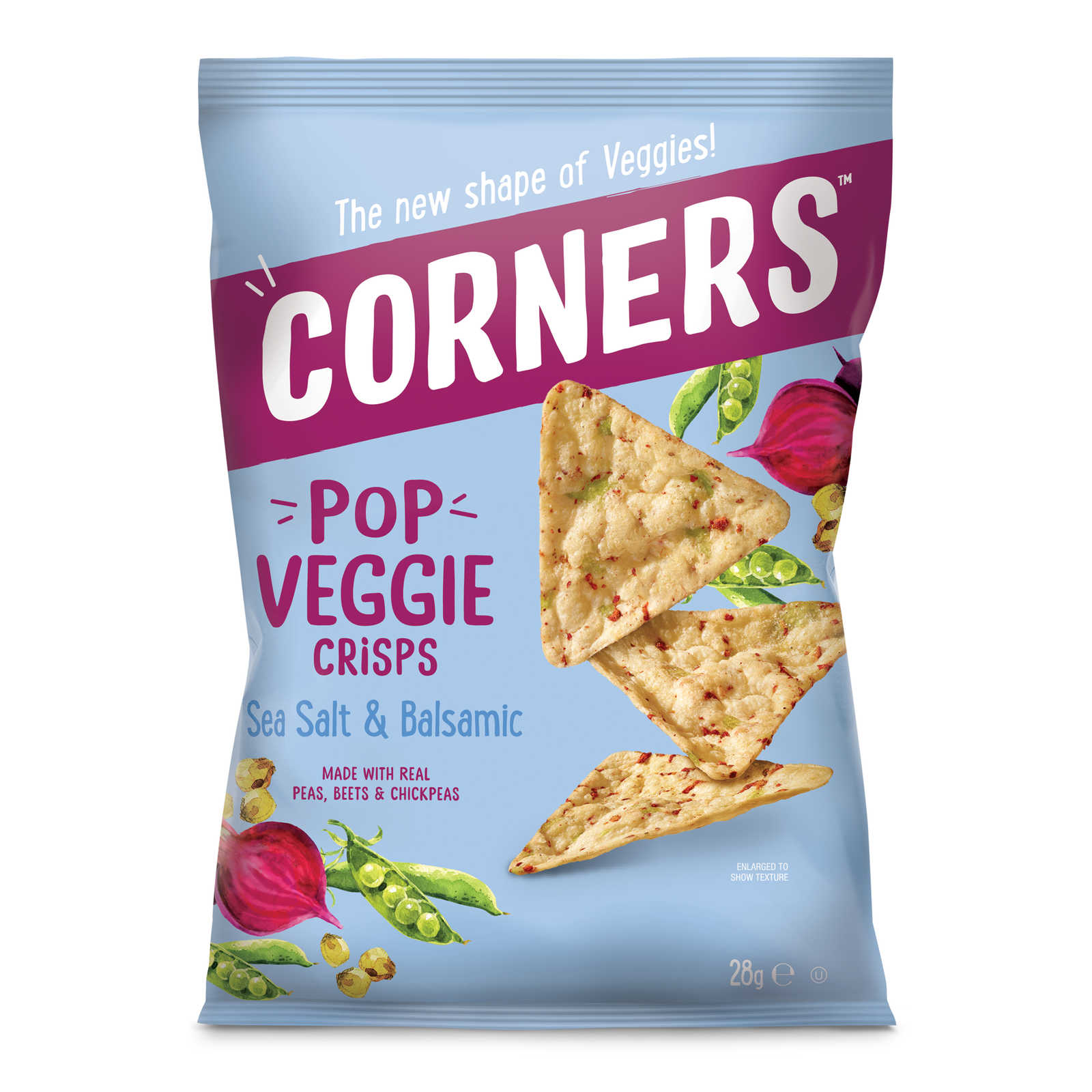 Corners | Pop Veggie | Chips | Salt & Balsamic | 85 gr | Delhaize