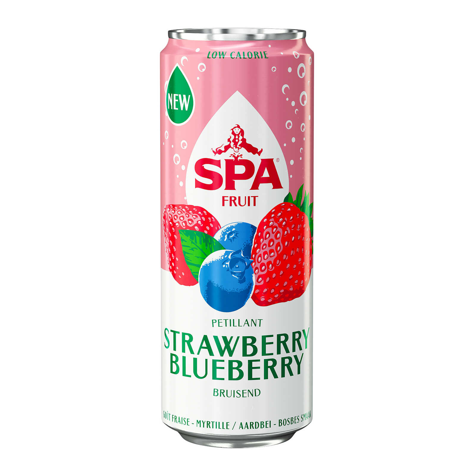 Spa | Fruit | Limonade | Bruisend | Strawberry-Blueberry | CAN | 25 cl | Delhaize