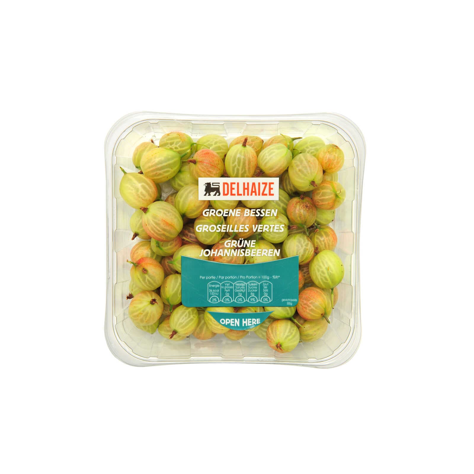 Delhaize | Groseilles vertes belges | 500 gr | Delhaize