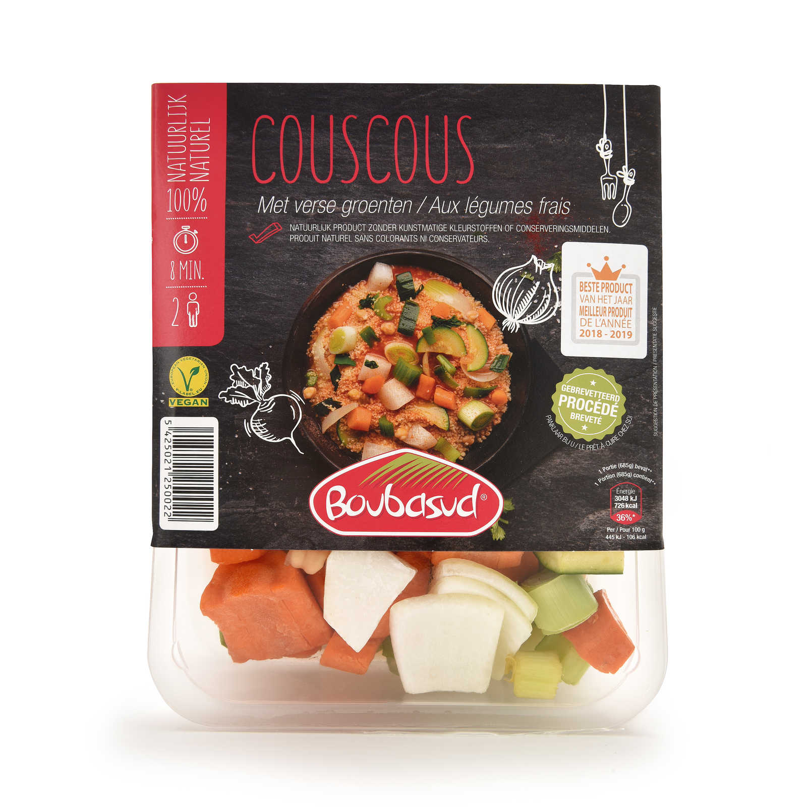 Boubasud | Couscous met verse groenten 2P | 870 gr | Delhaize