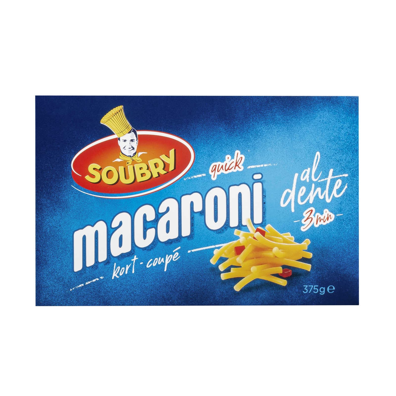 Soubry | Pasta | Quick | Macaroni | Kort | 375 gr | Delhaize