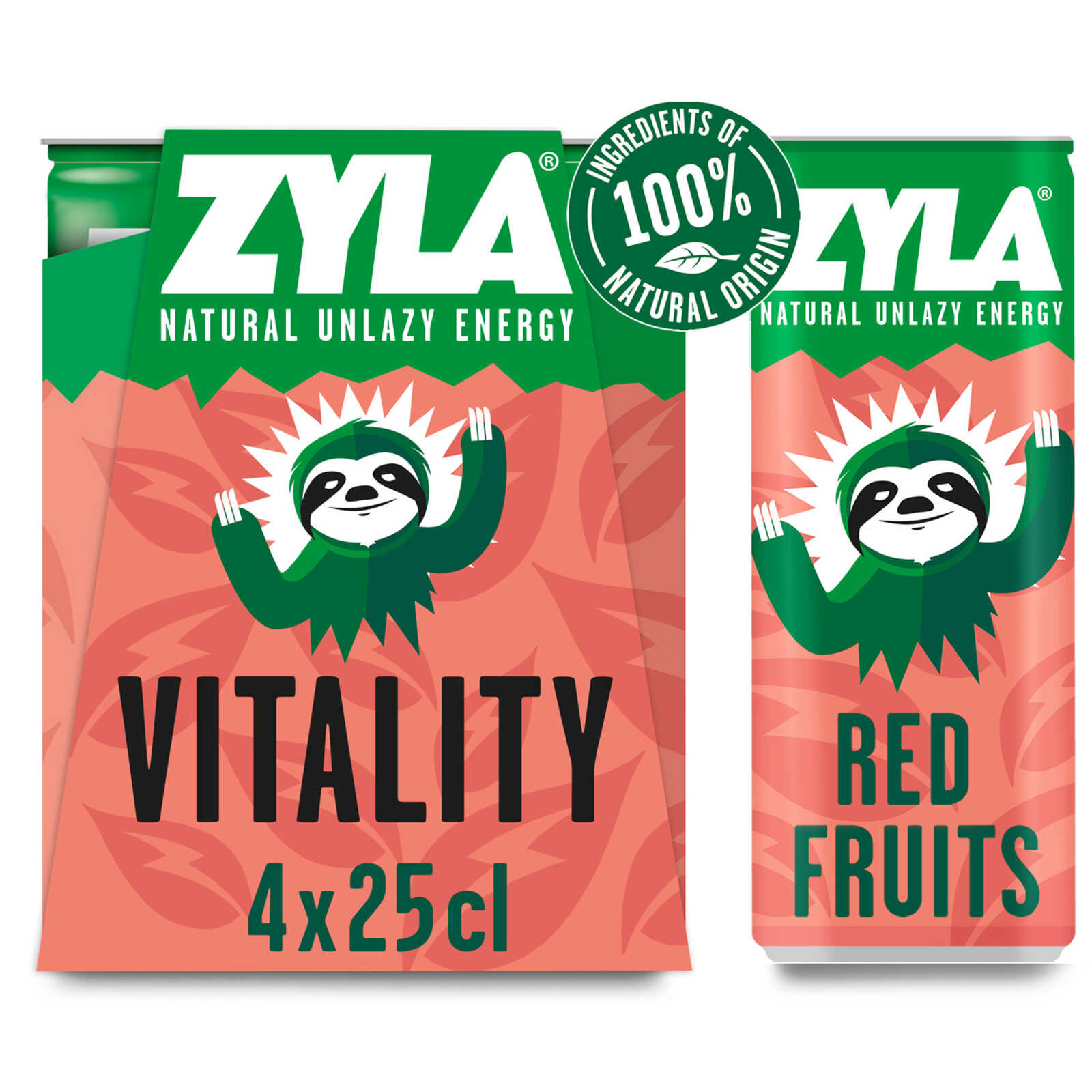 Zyla | Energy drink | Vitality | Red Fruits | 4 x 25 cl | Delhaize