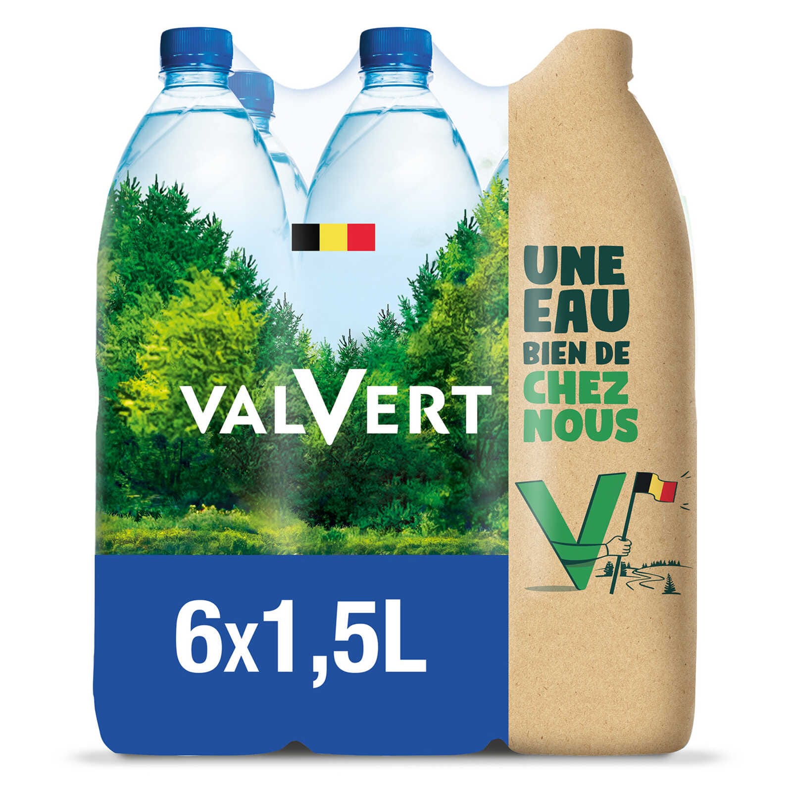 Valvert | Eau minérale | Non-pétillante | PET | 6 x 1,5 l | Delhaize