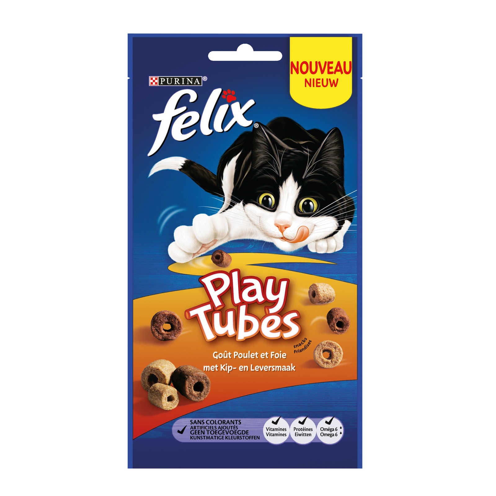 Purina | Felix | Kattenvoer | Playtubes | Kip & Lever | Snacks | 50 gr ...