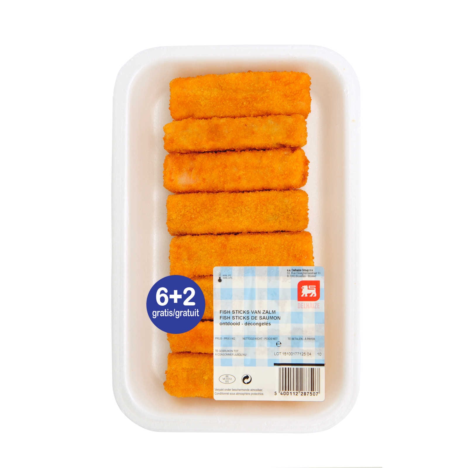 Delhaize | Fish Sticks | Saumon 6+2 | 240 gr | Delhaize