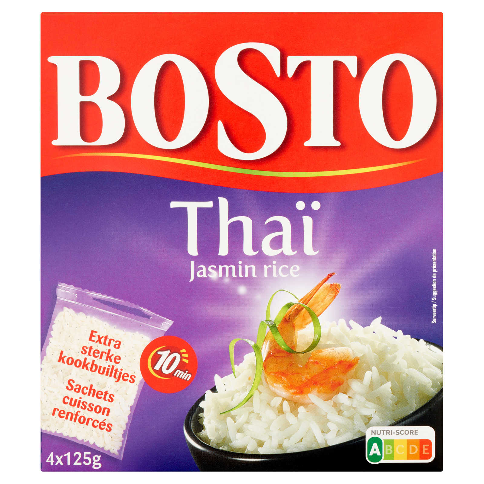 Bosto | Riz | Thai jasmin | 10 min | 4 x 125 gr | Delhaize