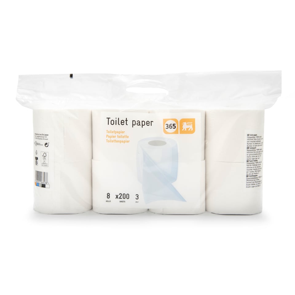 365 | Delhaize | Papier Toilette | 3 Plis | Eco | 8 pc | Delhaize