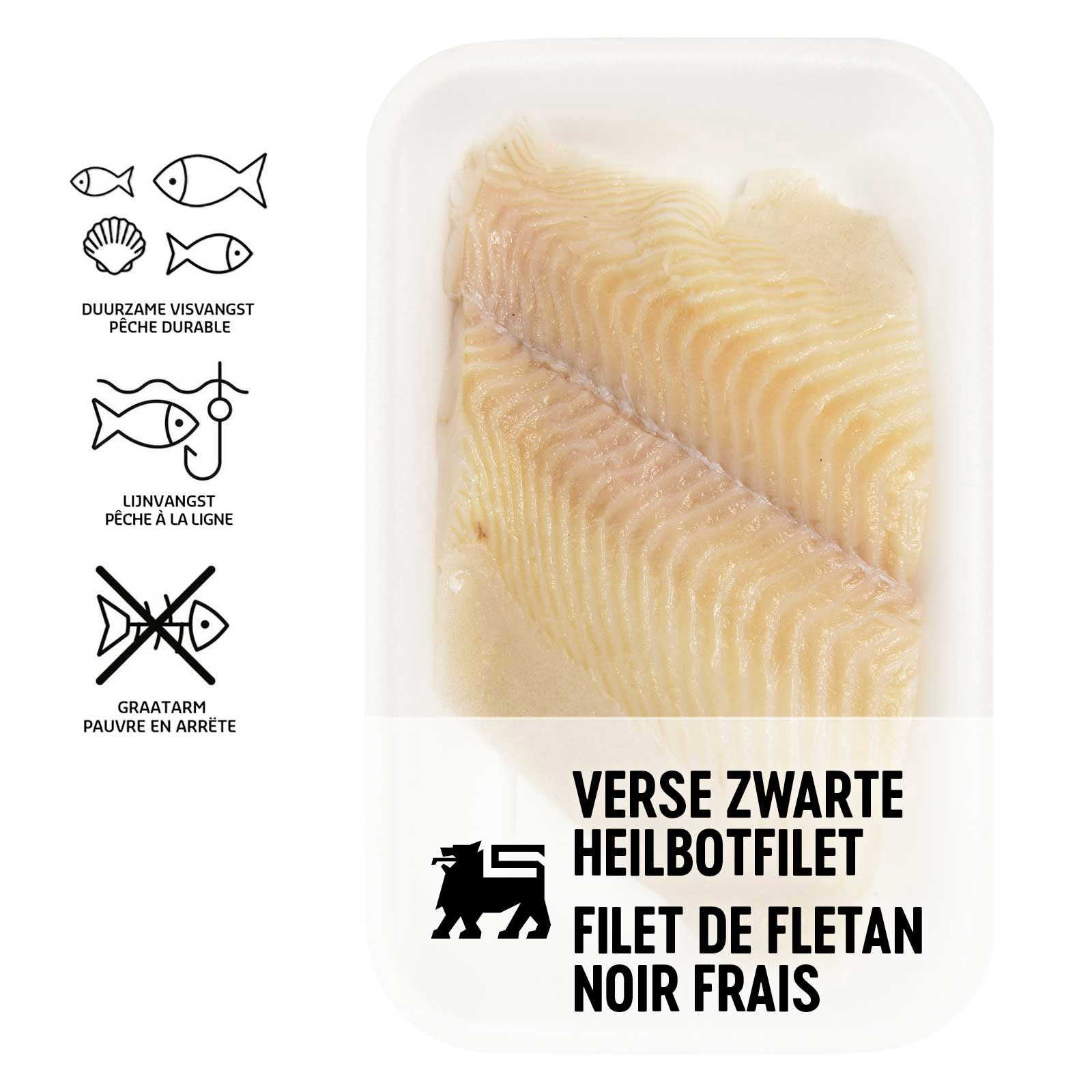 Delhaize | Zwarte Heilbotfilet | In Zee Gevangen | +/- 260 gr | Delhaize