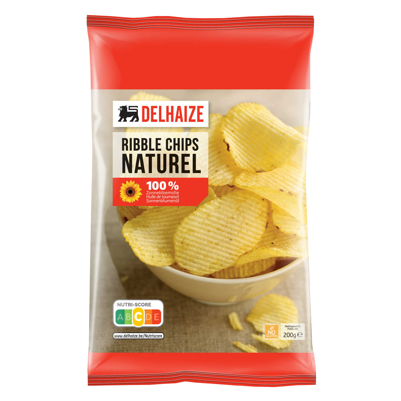 Delhaize | Chips | Ribbled | Sel | 200 gr | Delhaize