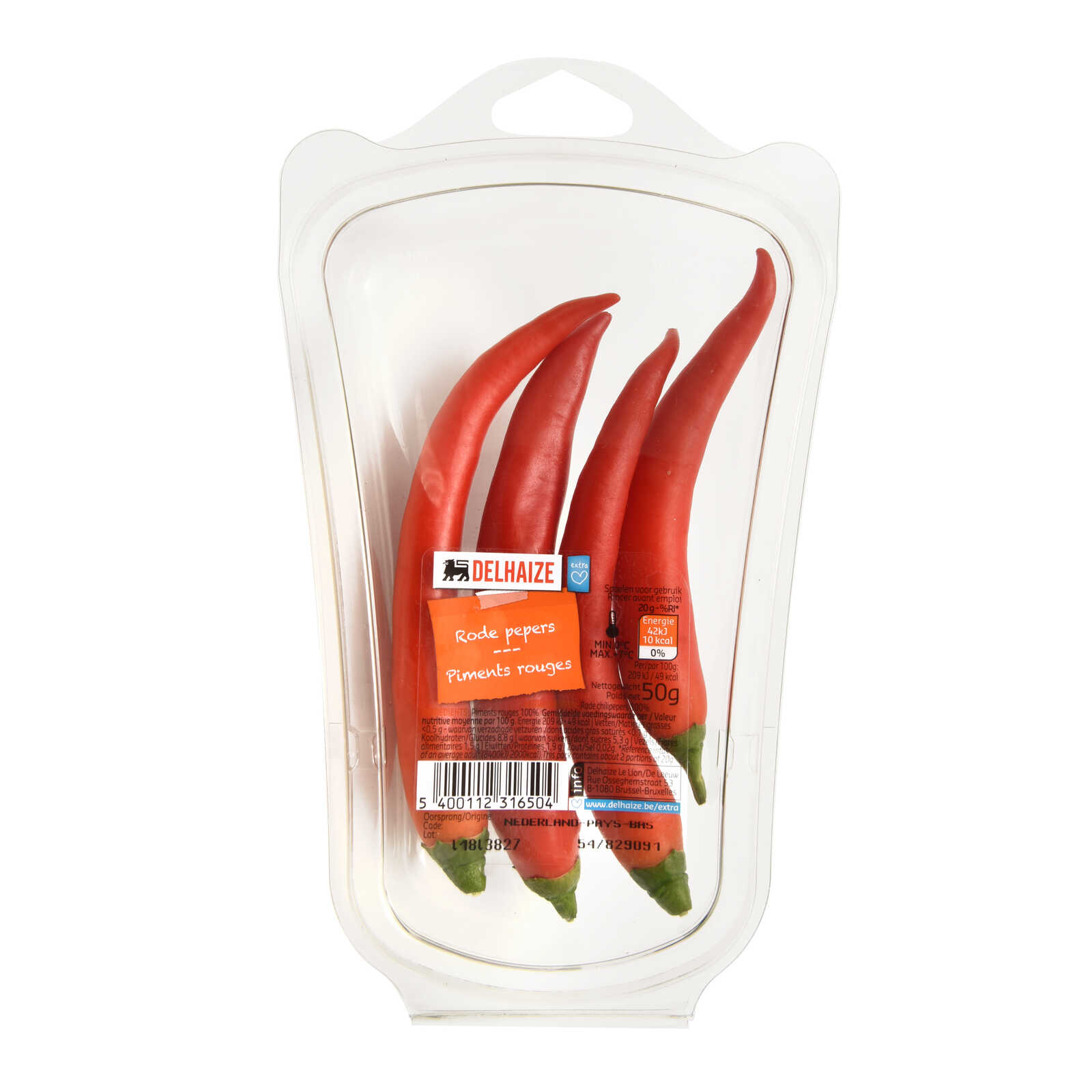 Delhaize | Rode pepers | Wok | Verpakt | 50 gr | Delhaize