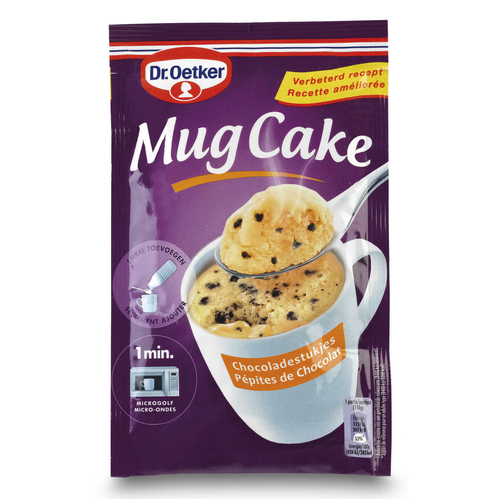Dr. oetker | Mug cake | Chocoladestukjes | 60 gr | Delhaize