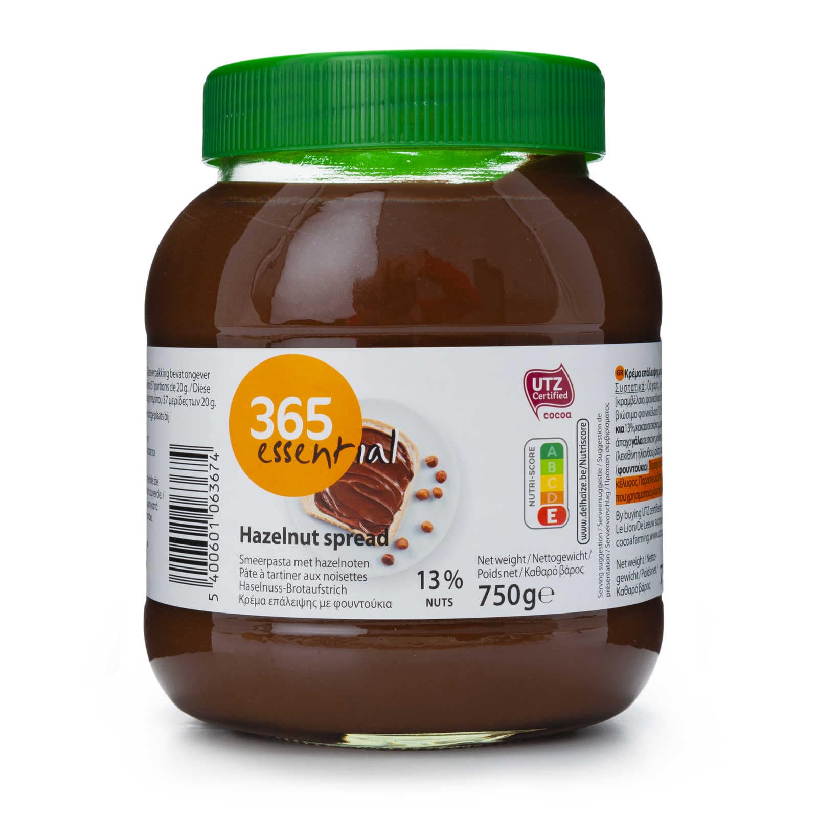 365 | Delhaize | Pâte à tartiner | Noisettes | 750 gr | Delhaize