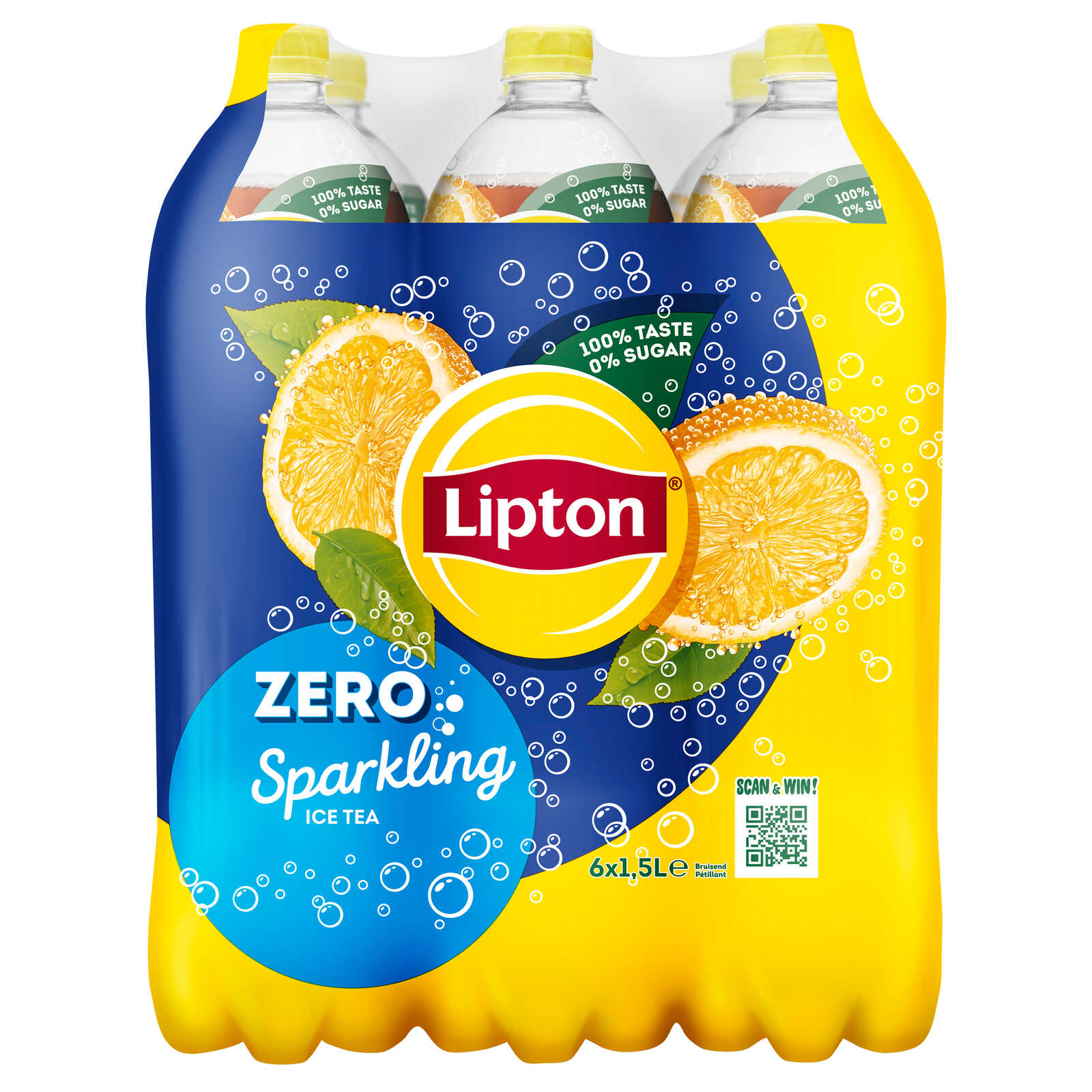 Lipton | Iced Tea | Ice Tea | Pétillant | Sans sucre | 6 x 1,5 l | Delhaize
