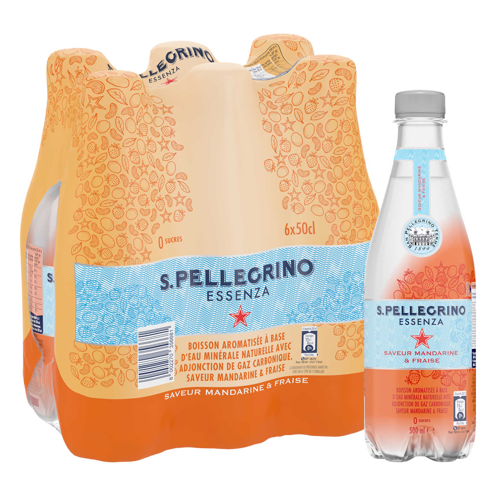 San Pellegrino | Essenza | Eau aromatisée | Pétillante | Fraise | PET ...