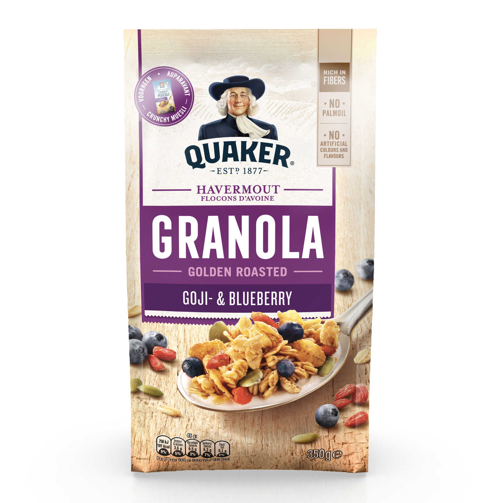 Quaker | Granola | Goji & Blueberry | 350 gr | Delhaize