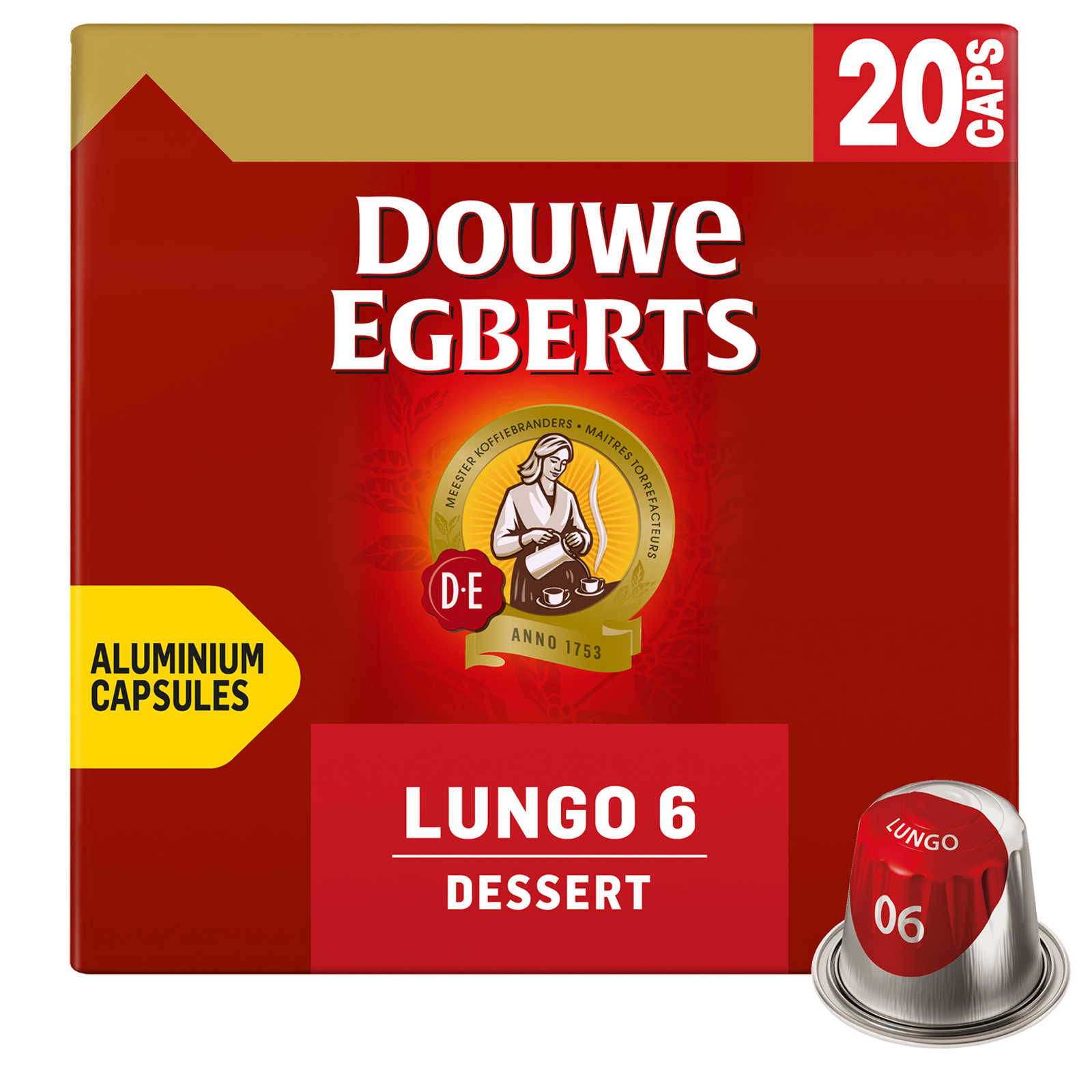 Douwe Egberts | Café | Lungo | Dessert 6 | Caps | 104 gr | Delhaize