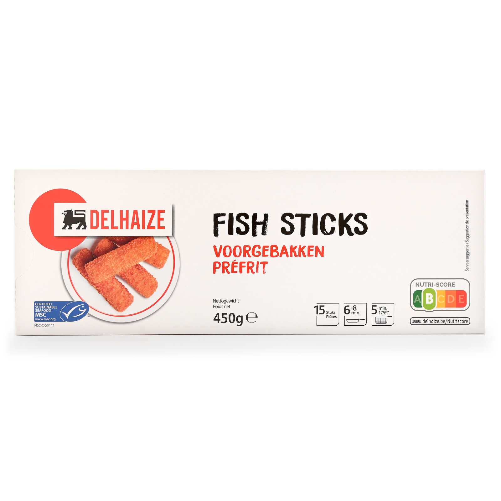 Delhaize | Bâtonnets poisson | Emincés | MSC | 450 gr | Delhaize