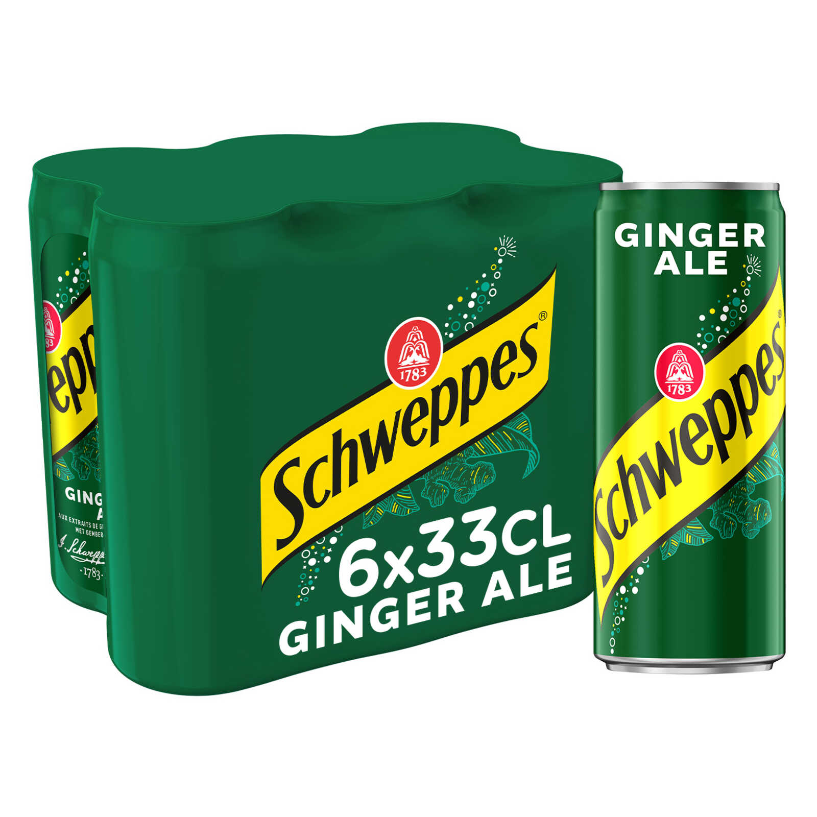 Schweppes | Ginger Ale | Canette | 6 x 33 cl | Delhaize