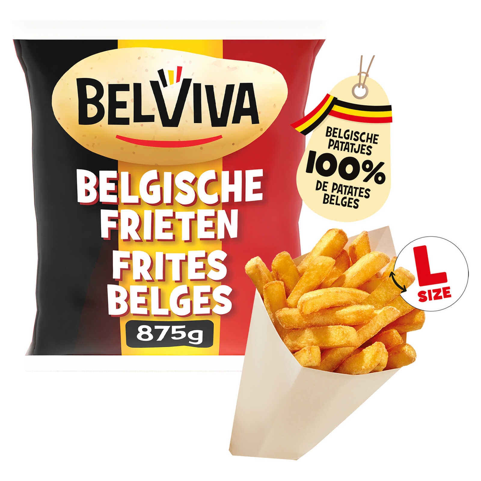 Belviva | Belgische frieten | L Size | 875 gr | Delhaize