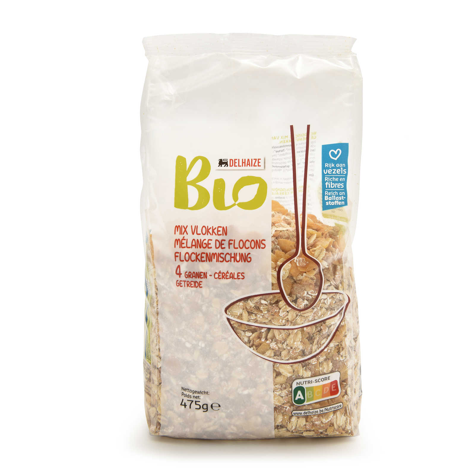 Delhaize | Bio | Flocons | 4 céréals | Bio | 475 gr | Delhaize