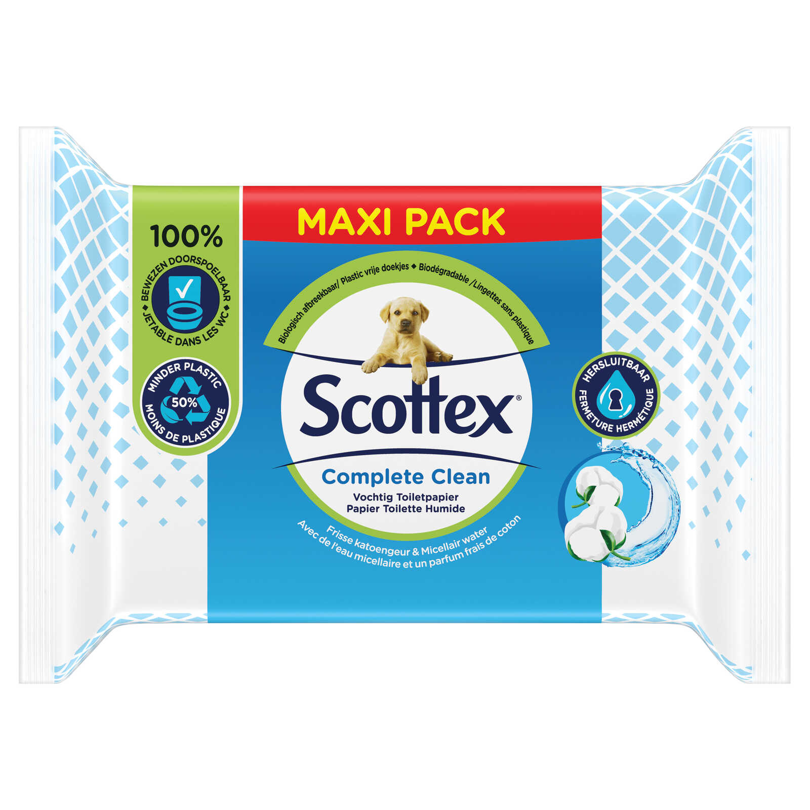 Scottex | Toiletpapier | Vochtig | Complete Clean | 84 st | Delhaize