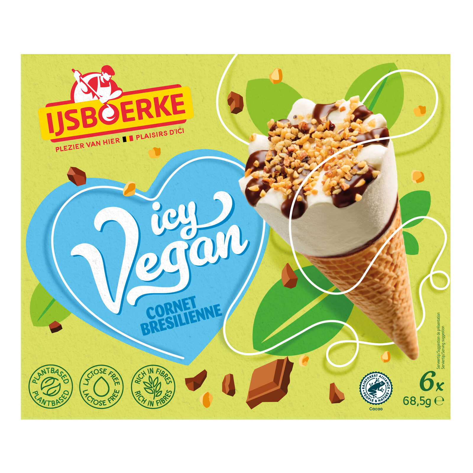 Ijsboerke | Ijs | Cornet | Vegan | Zonder lactose | 66 cl | Delhaize