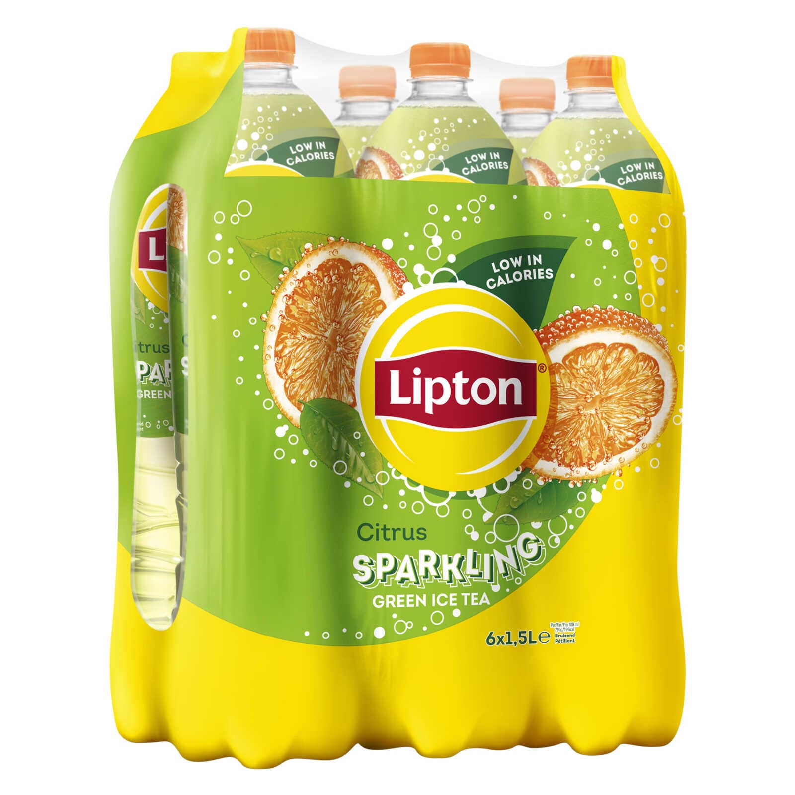 Lipton | Ice Tea | Citron Vert | Pétillant | Agrumes | 6 x 1,5 l | Delhaize