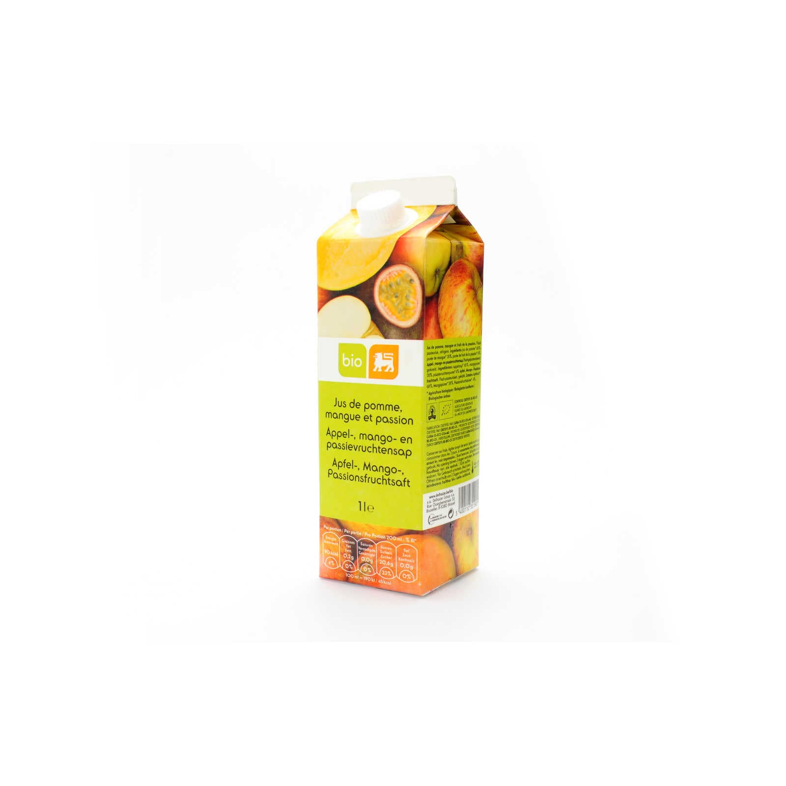 Delhaize | Bio | Sap | Appel-Mango-Passievrucht | Bio | Brik | 1 l ...