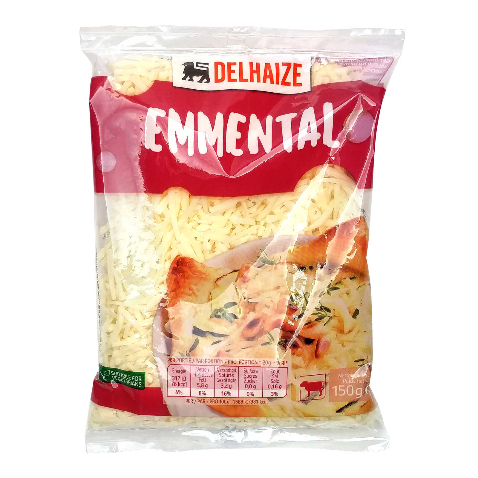 Delhaize | Kaas | Emmental | Geraspt | 150 gr | Delhaize
