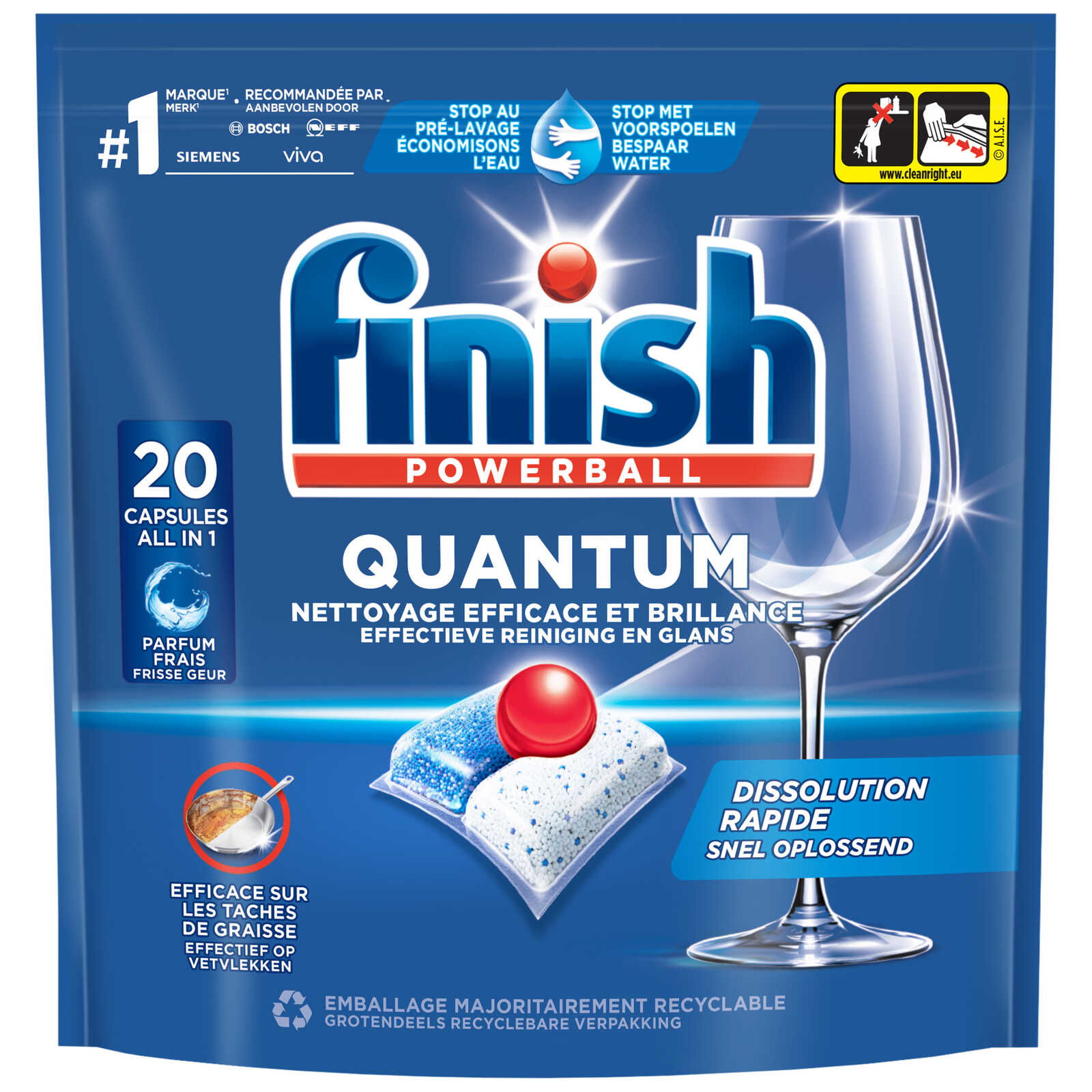 Finish | Tablettes Vaisselle | Quantum Regul | 20 pc | Delhaize