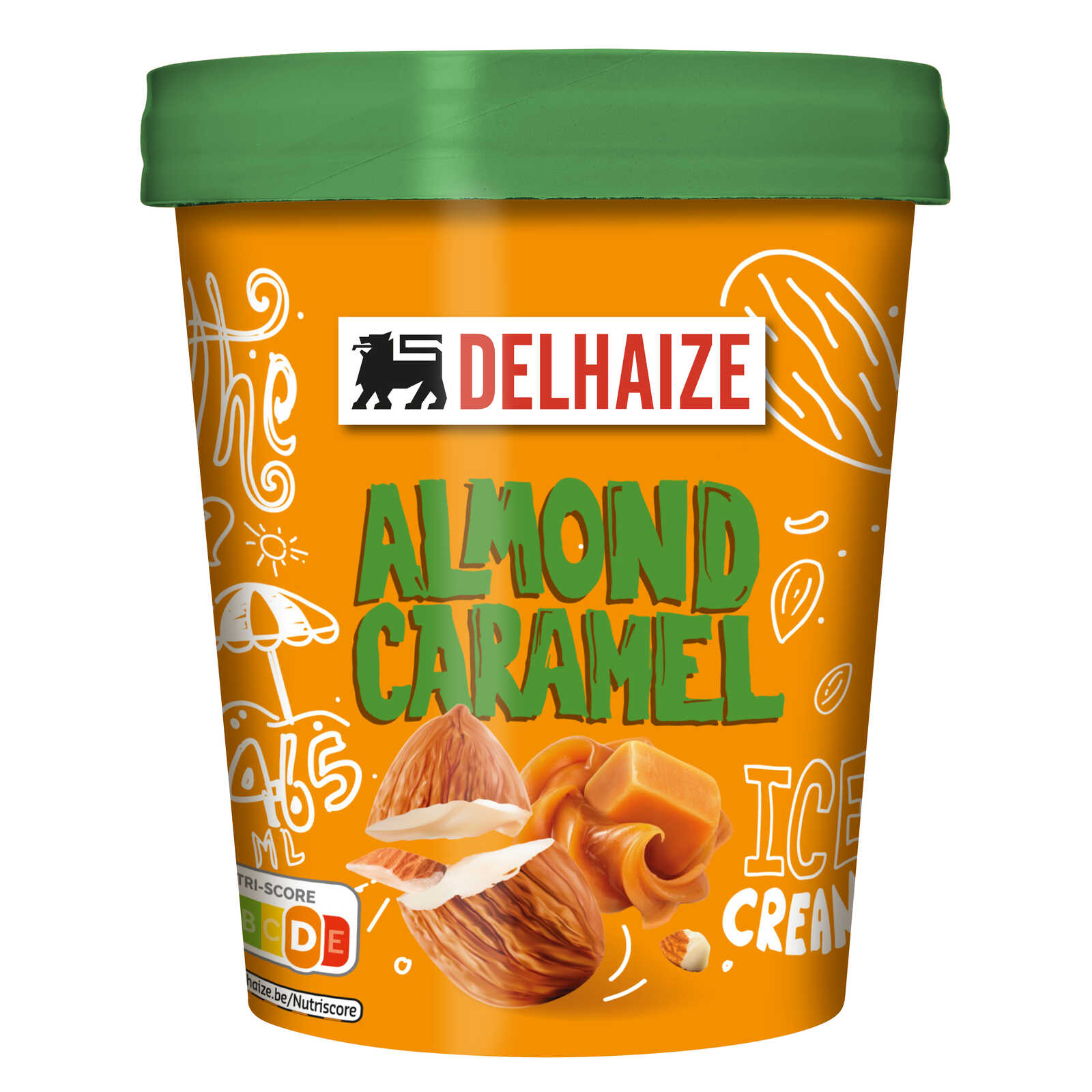 Delhaize | Crème glacée | Caramel | Amandes | 46,5 cl | Delhaize