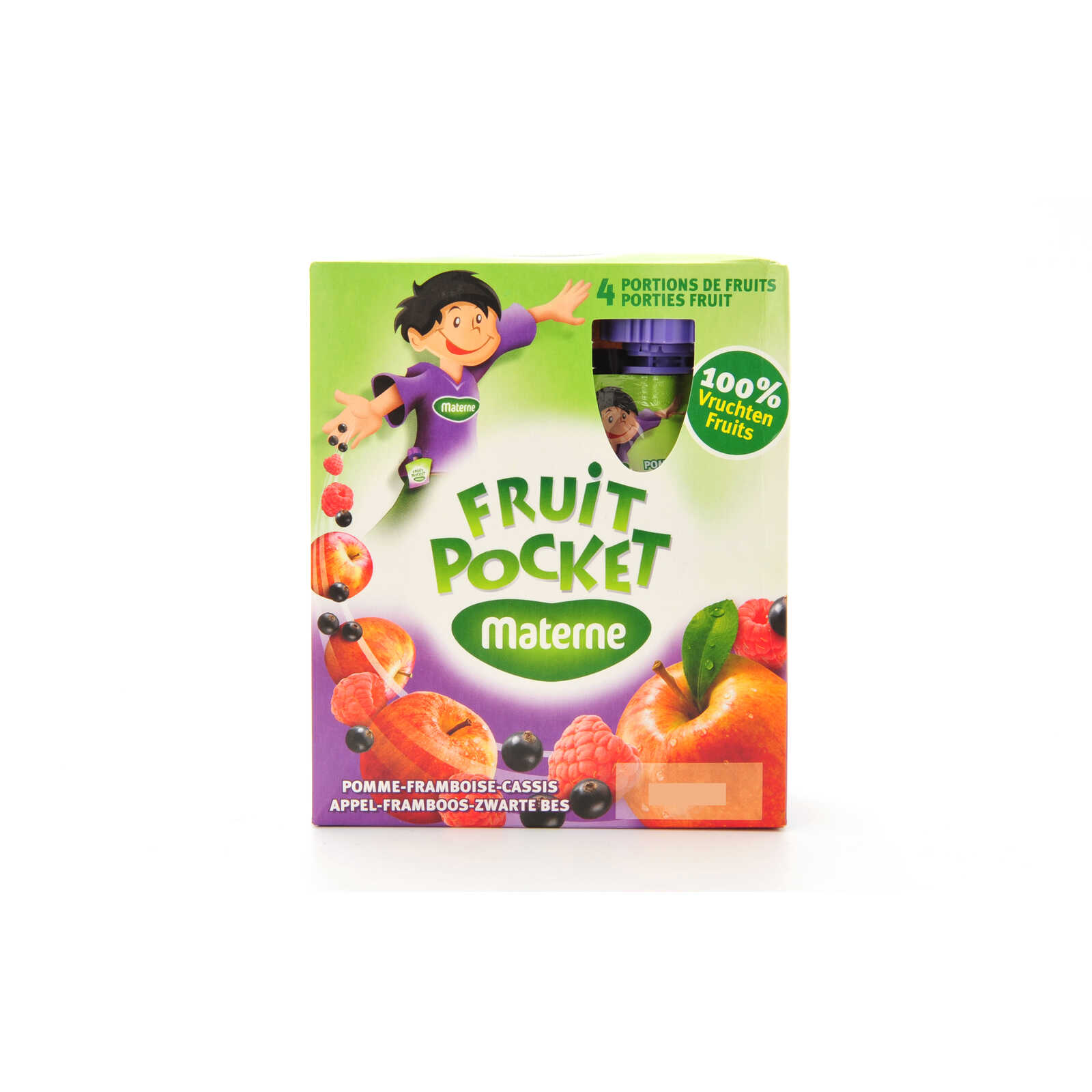 Materne | Fruit Pocket! | Compote | Pommes-Framboises-Cassis | 360 gr ...