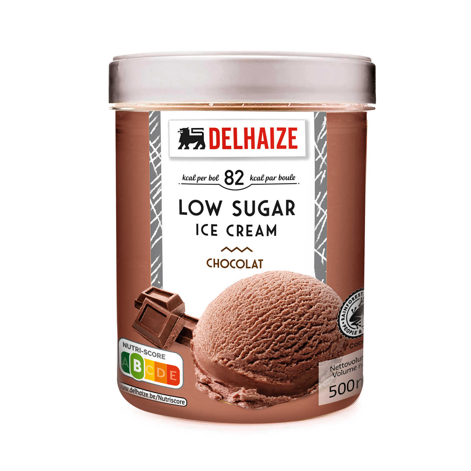 Delhaize | Glace | Chocolat | Low sugar | 50 cl | Delhaize