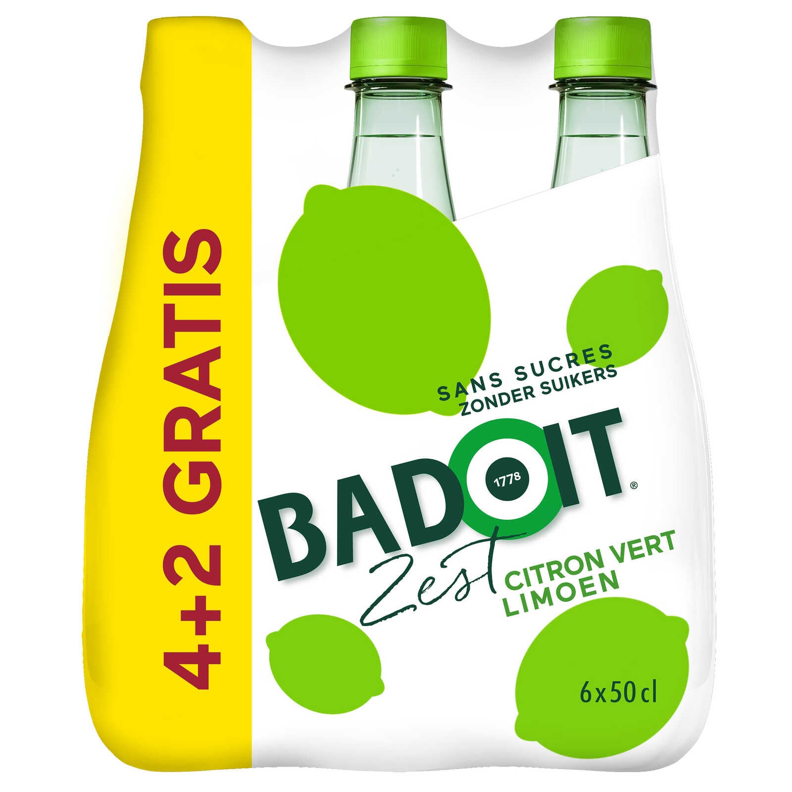 Badoit | Eau minérale|Citron vert|Zest | Pétillante|PET | 6 x 50 cl ...