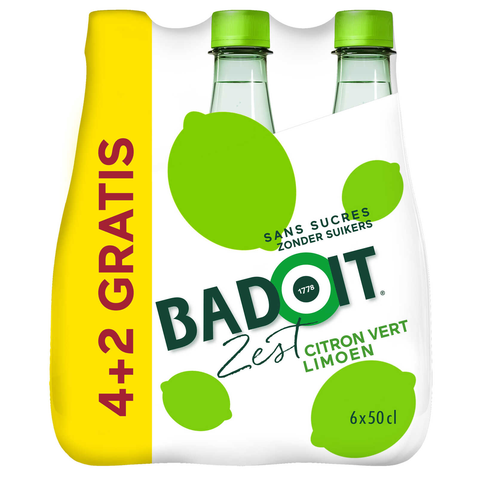 Badoit | Eau minérale|Citron vert|Zest | Pétillante|PET | 6 x 50 cl ...