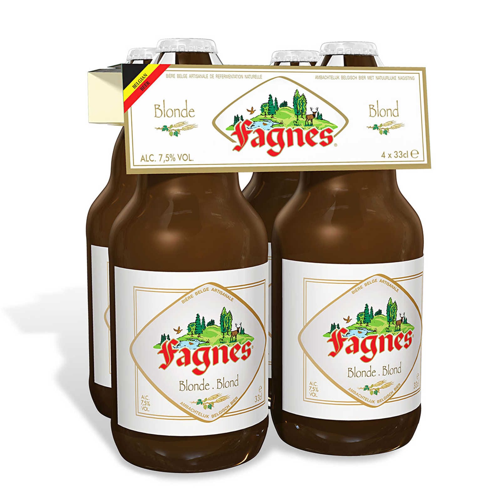 Super Des Fagnes | Blond bier | 7,5% alc | 4 x 33 cl | Delhaize
