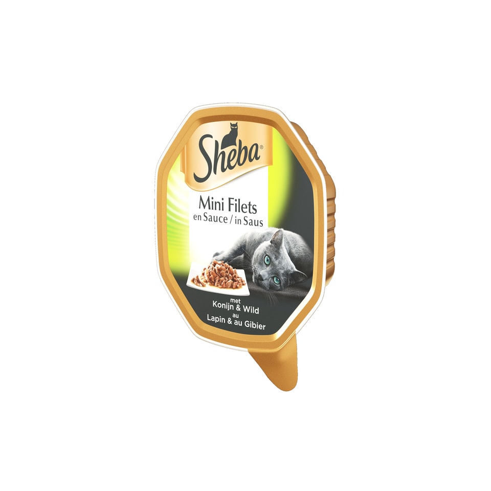 Sheba | Mini Filets | Kattenvoeding | Konijn-wild | 85 gr | Delhaize