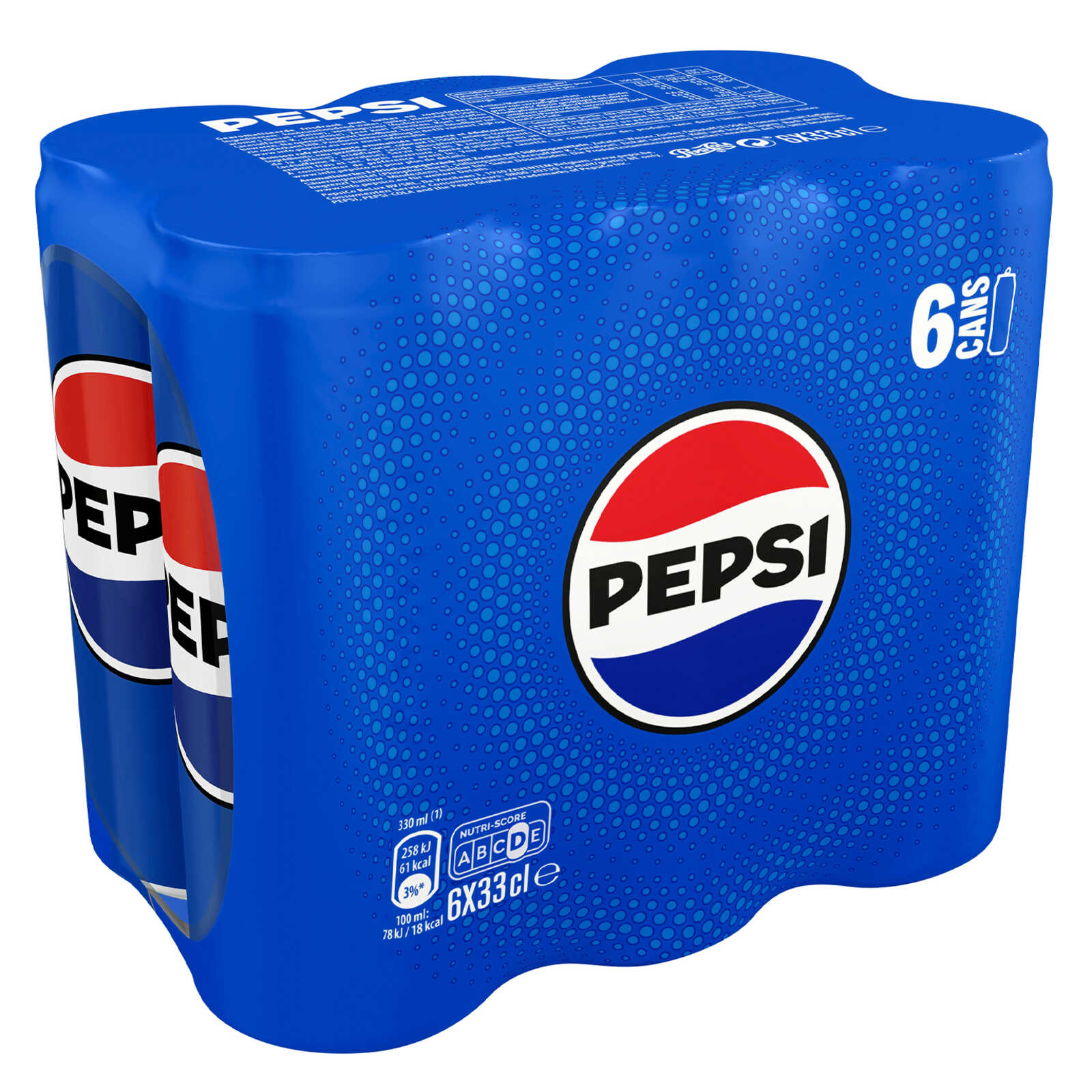 Pepsi | Regular | Cola | Soda | 33Cl | 6 x 33 cl | Delhaize
