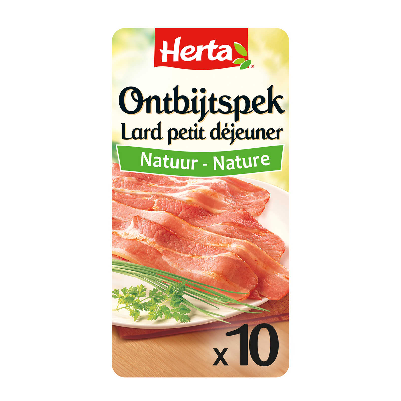 Herta | Lard Petit Déjeuner Nature |10 tranches | 100 gr | Delhaize