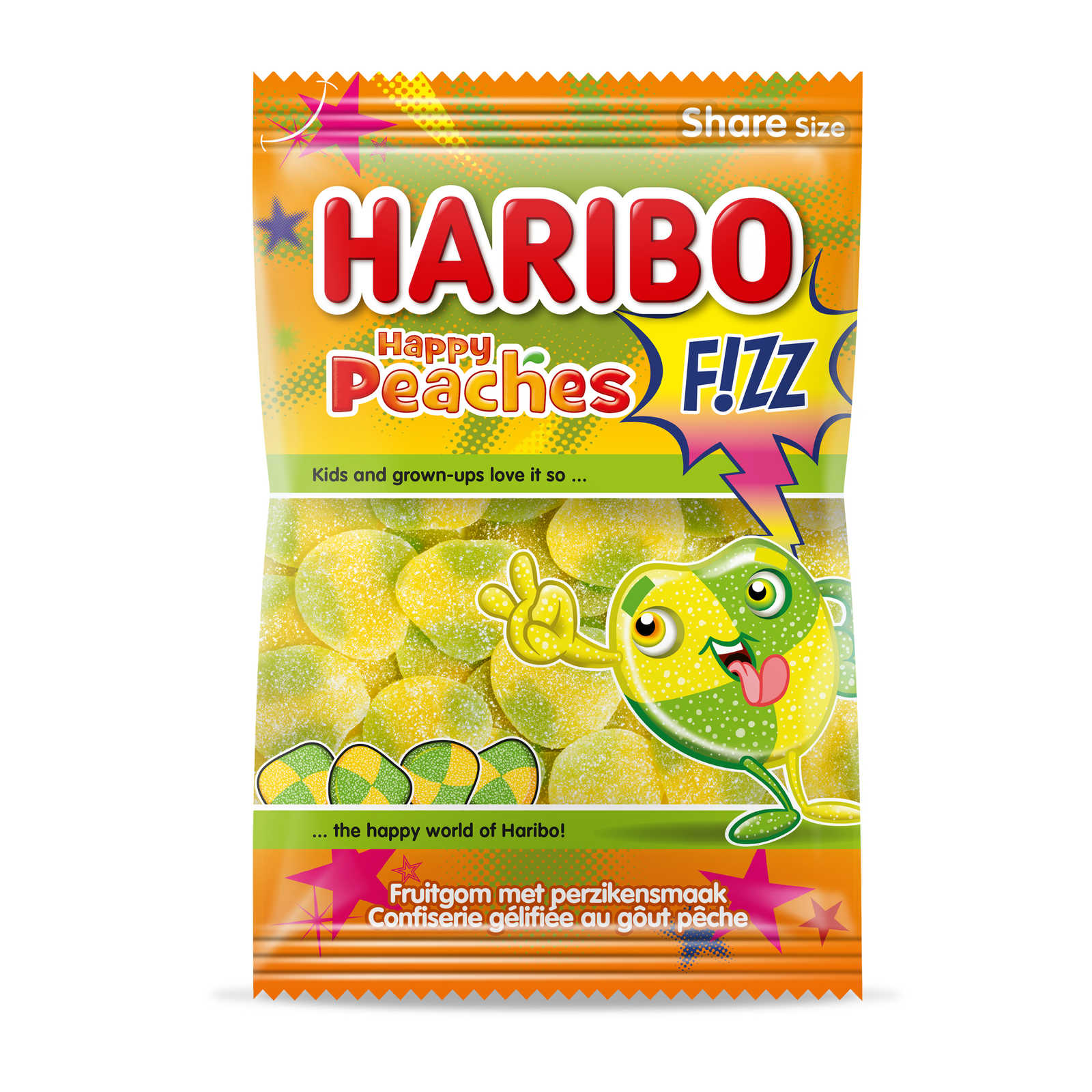 Haribo | Snoepjes | Happy Peaches Fizz | 200 gr | Delhaize