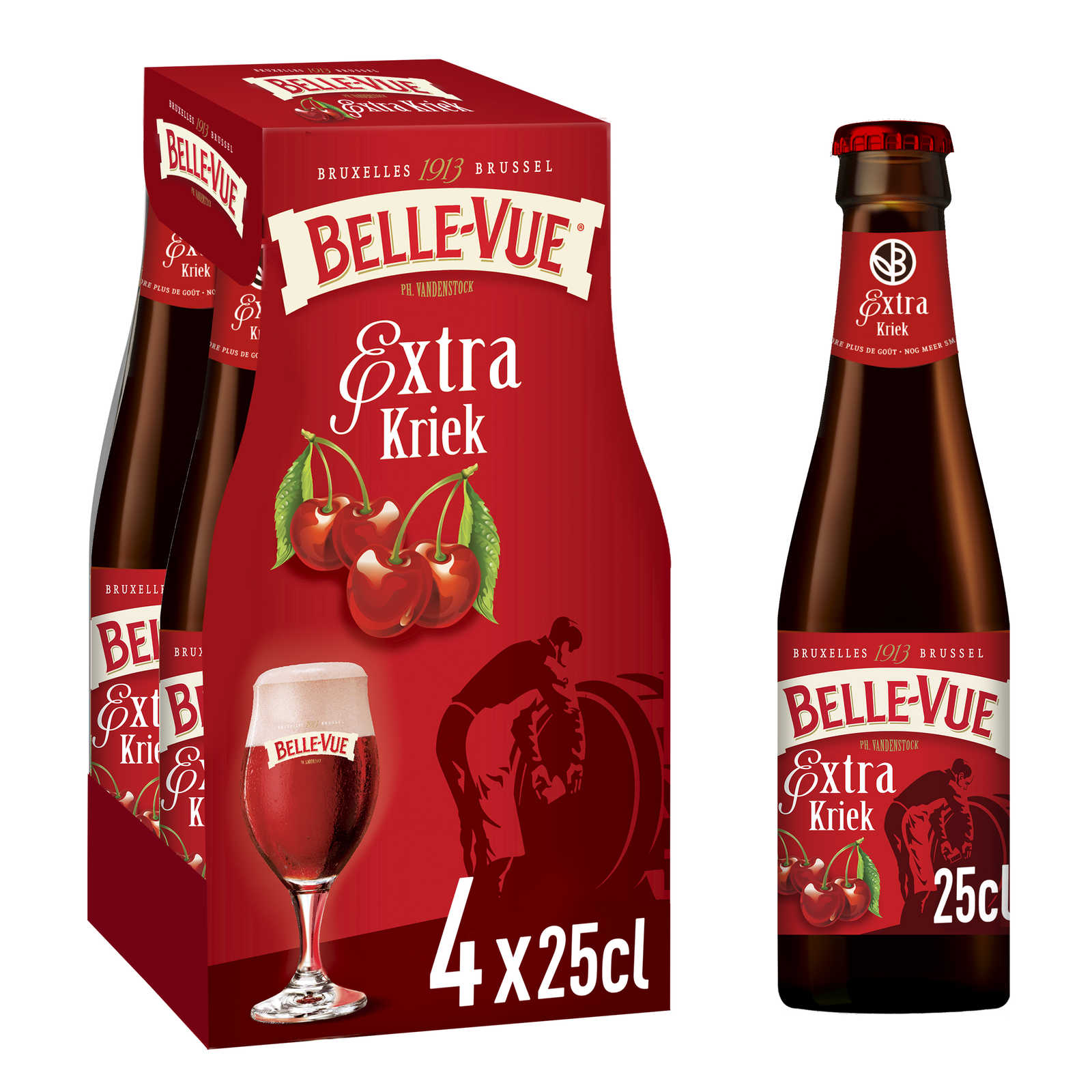 Belle-Vue | Bière fruitée |Extra kriek|4,3% alc | Bouteille | 4 x 25 cl ...