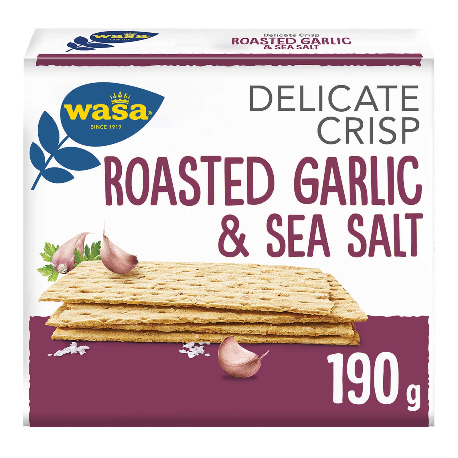 Wasa | Pain croustillant | Roasted Garlic&Sea salt | 190 gr | Delhaize