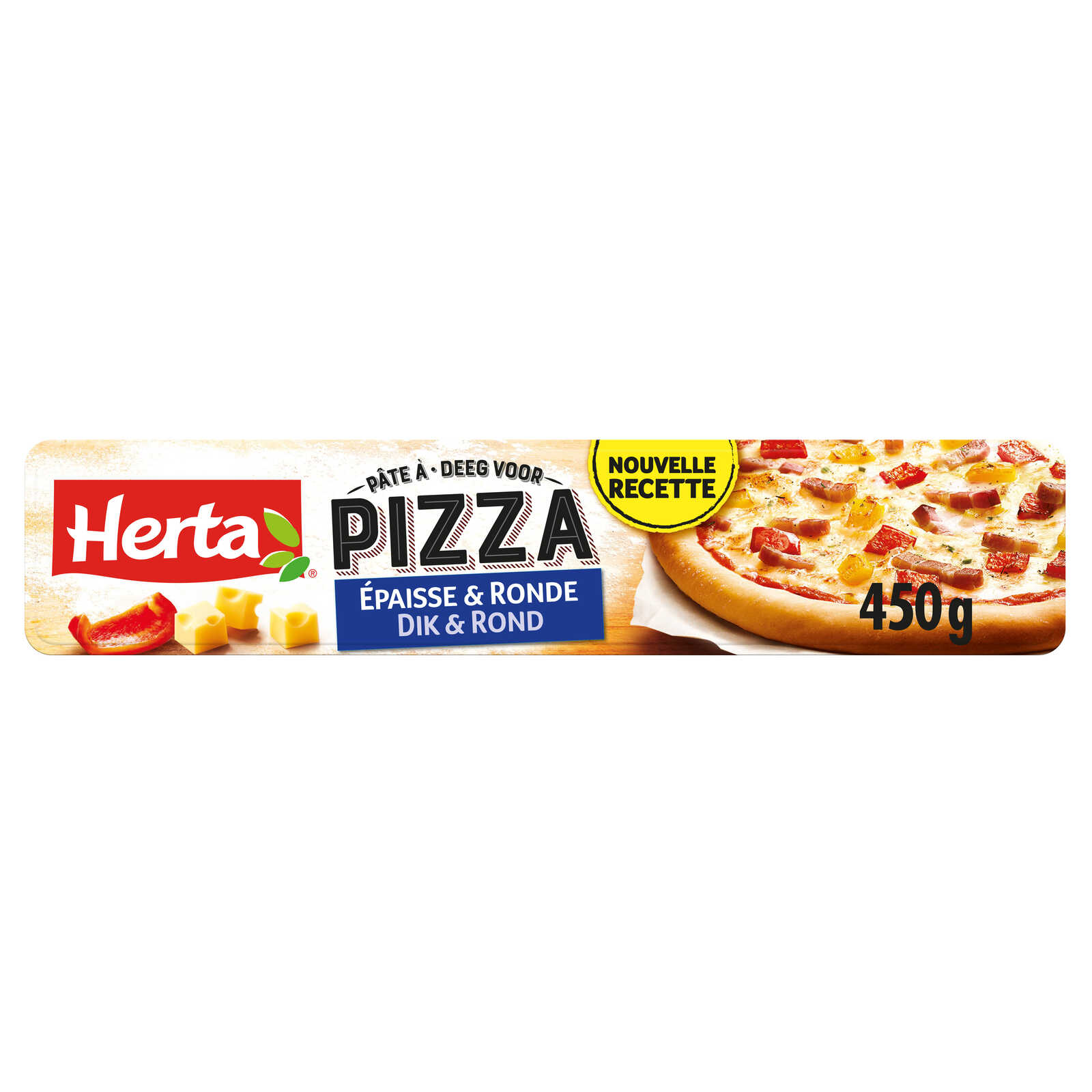 Herta | Pâte à pizza | Epaisse et ronde | 450 gr | Delhaize
