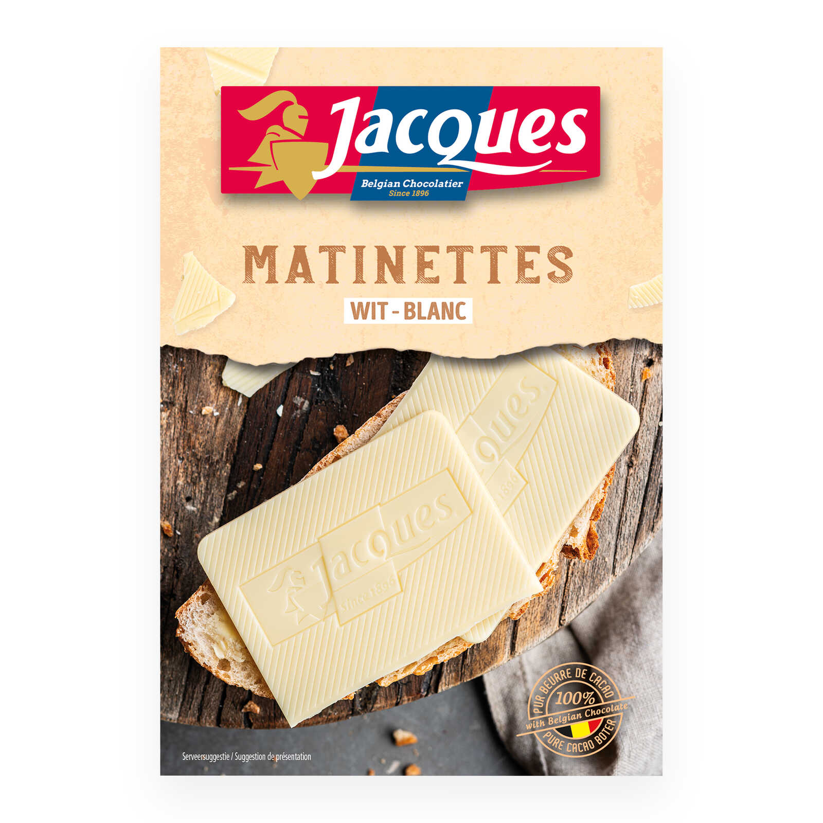 Jacques | Chocolade | Wit | Matinettes | 128 gr | Delhaize