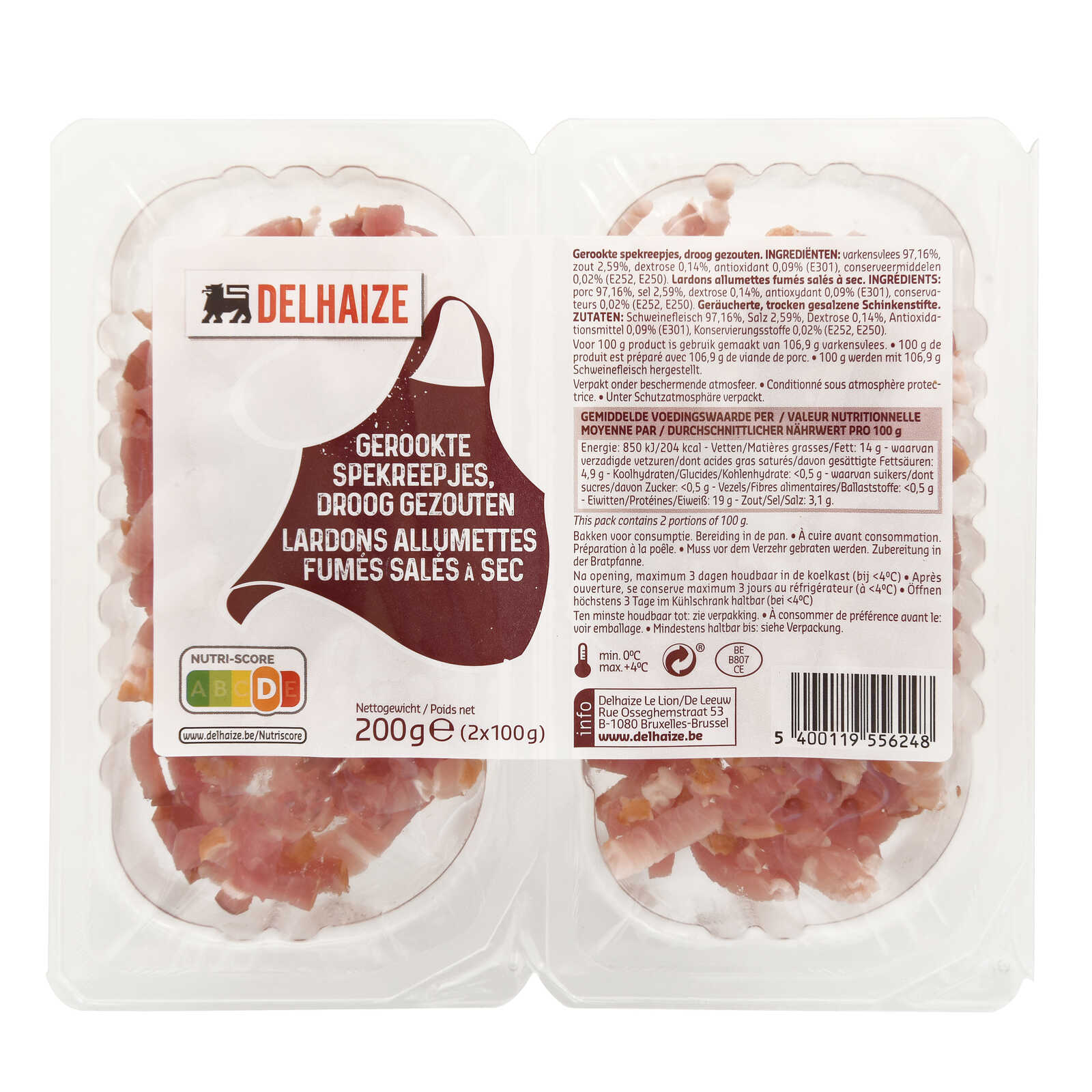Delhaize | Spekreepjes | Gerookt | 200 gr | Delhaize