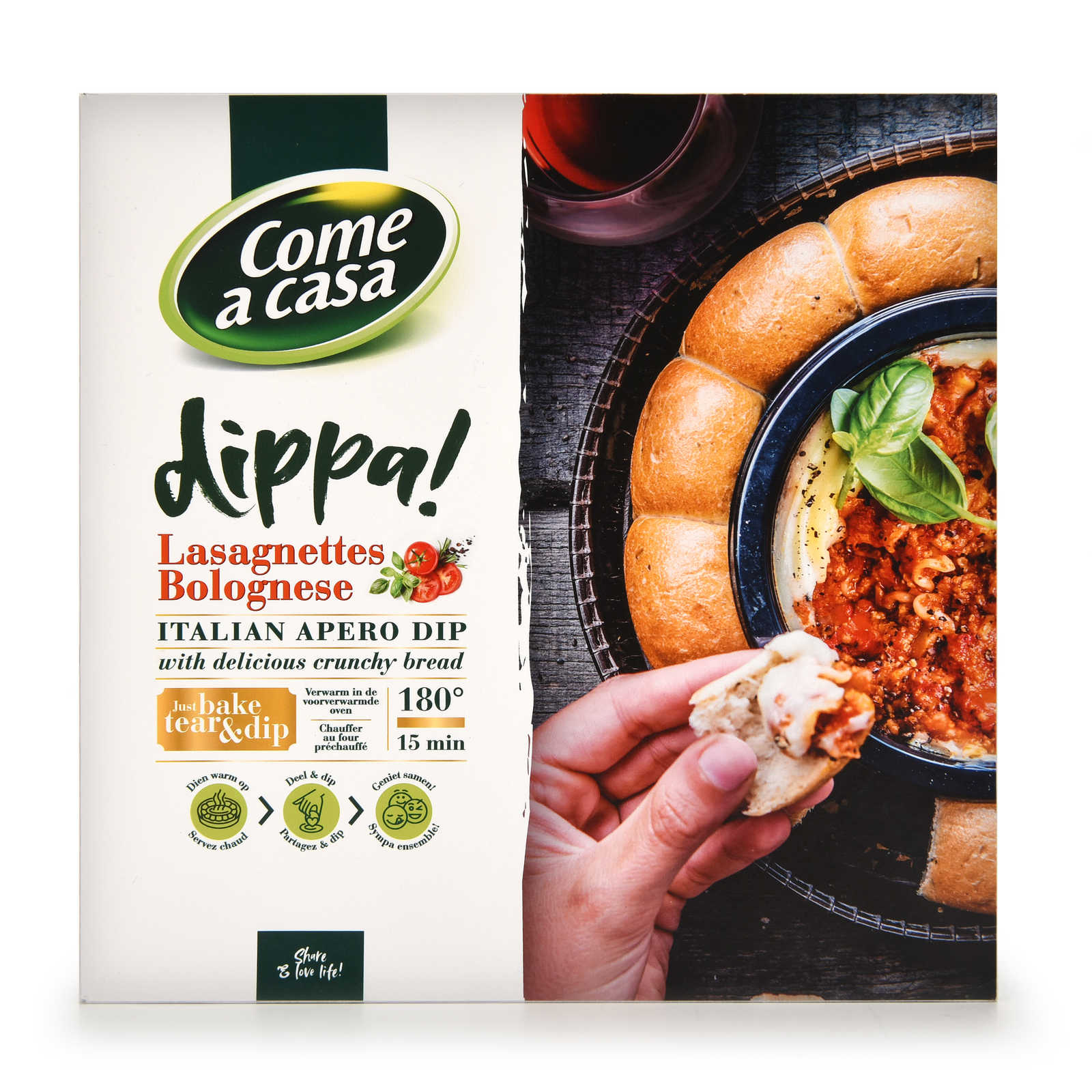Come a casa | Staal Dippa lasagnettes bolognese | 530 gr | Delhaize